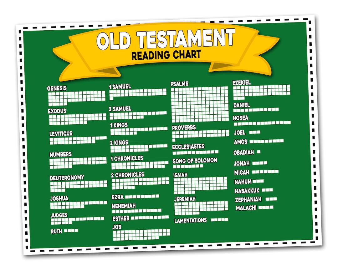 Old Testament Reading Chart, Old Testament Mark off Chart, Printable ...