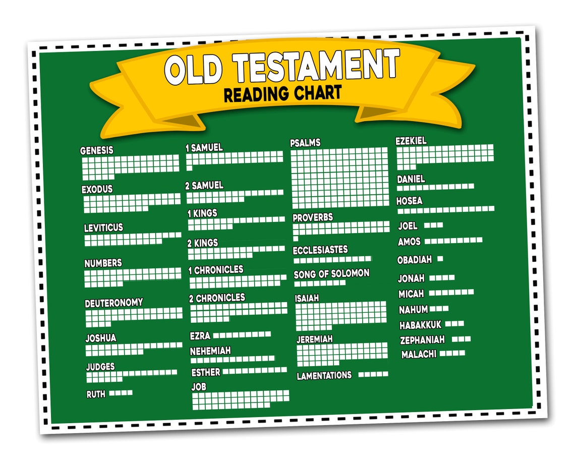 Old Testament Reading Chart Old Testament Mark off Chart - Etsy