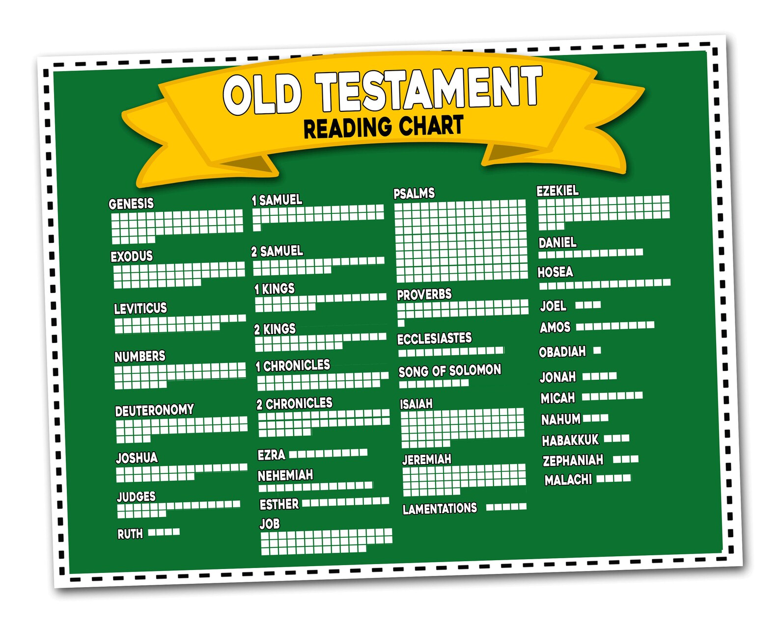 Old Testament Reading Chart Old Testament Mark off Chart - Etsy