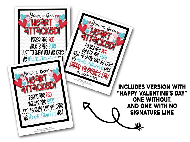 Heart Attack Kit, Door Heart Attack Sign, You've Been Heart Attacked ...