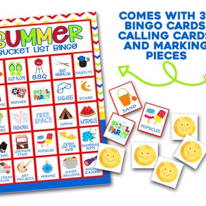 Summer Bingo Game, Summer Party Game, Summer Bucket List, Last Day of ...