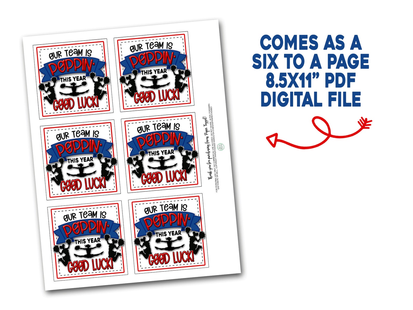 Cheerleading Good Luck Favor Tags Our Team is Poppin Cheer - Etsy