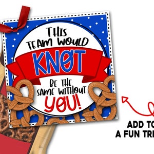 Team Treat Tag, Pretzel Treat Tags, Gift Tag for Pretzels, Game Day ...