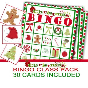 Christmas Party Bingo Game, Class Christmas Party, Class Party Game ...