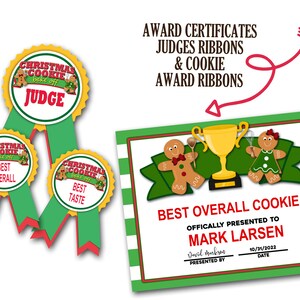 Christmas Cookie Bake off Competition Forms, Cookie Competition Judges ...