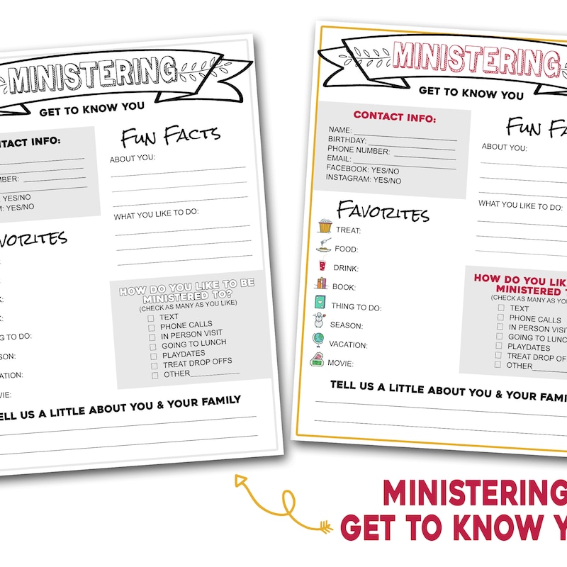 Ministering Assignment Cards - Etsy