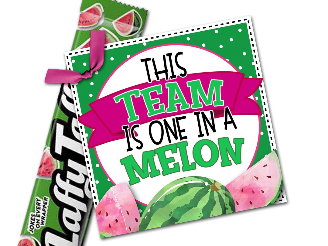Game Day Treat Tag, One in a Melon, Sports Team Gift, Game Day Gift ...