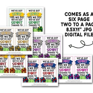 Cheer Coach Thank You Gift Tags, Thank You Card, Cheer Printable, Cheer ...