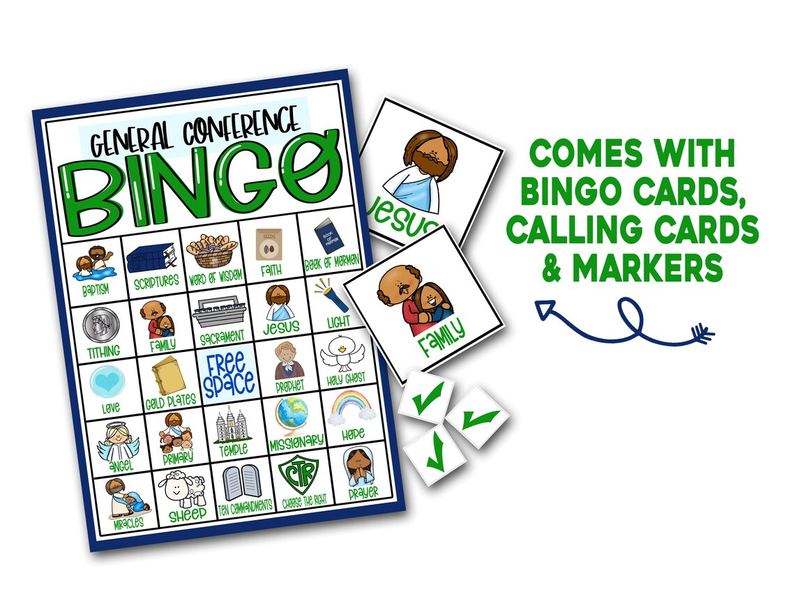 General Conference Bingo, General Conference Activities for Kids, LDS ...