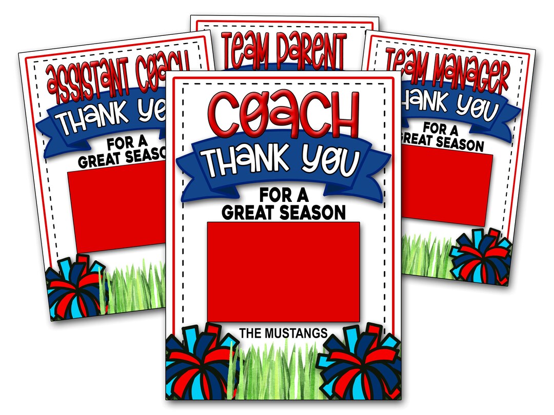 Cheer Coach Thank You Gift Card Holder, Thank You Card, Cheer Printable ...