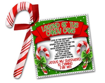 Legend of Christmas Candy Cane Jesus Poem TAG & RIBBON ONLY - Etsy
