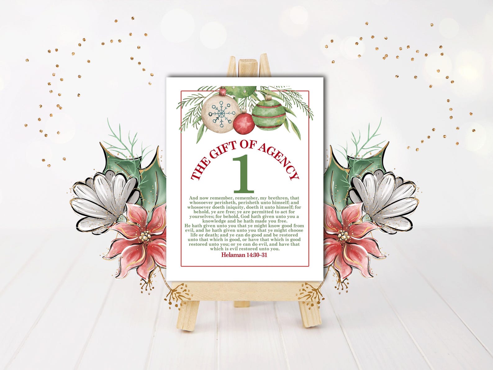 LDS 25 Gifts of Christ Christmas Advent, LDS Scripture Card Set ...