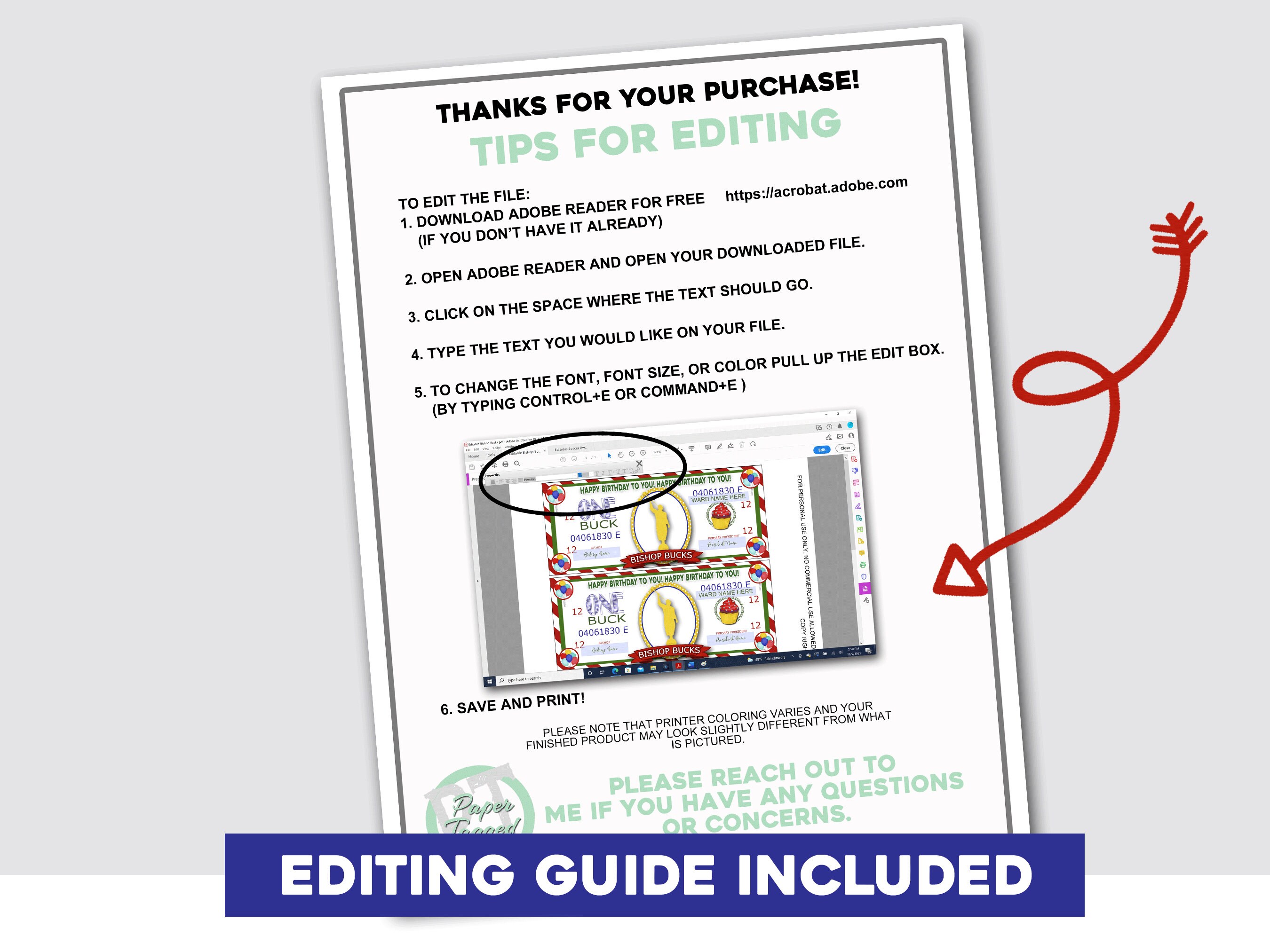 Bishop Bucks Primary Birthday Gift LDS Primary Birthday - Etsy