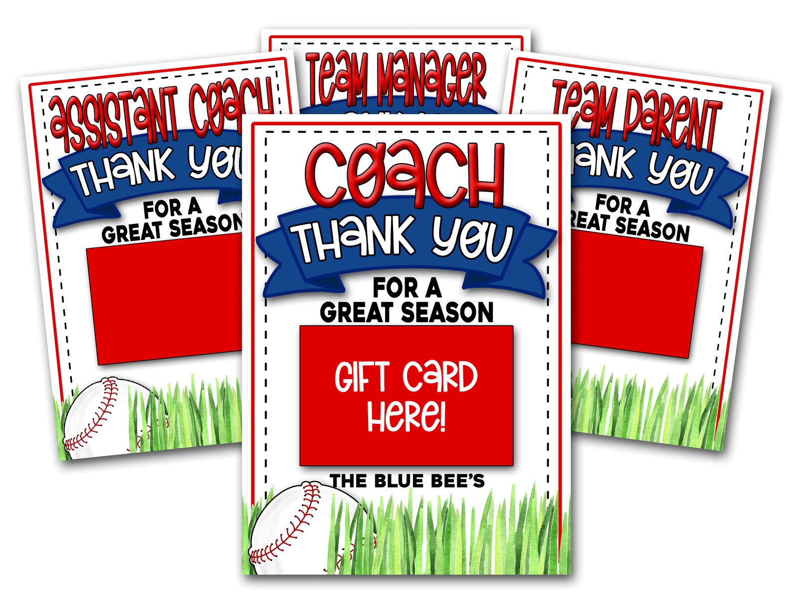 Baseball Coach Thank You Gift Card Holder Thank You Card - Etsy