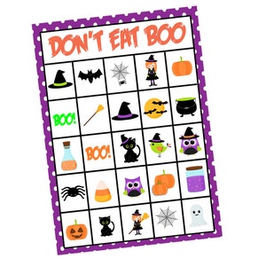 Halloween Bingo and Don't Eat Boo Combo Pack, Group Game, Class ...