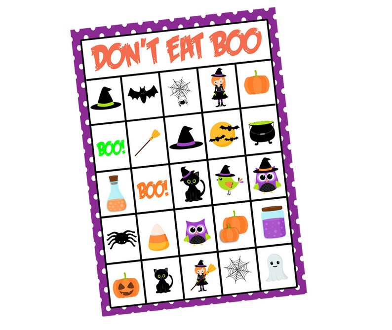 Halloween Bingo and Don't Eat Boo Combo Pack, Group Game, Class ...