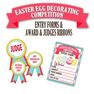 Easter Egg Decorating Contest Forms Packet, Eastaer Egg Judges Score ...