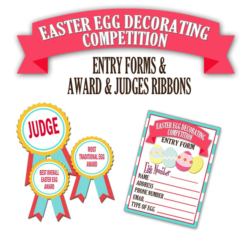Easter Egg Decorating Contest Forms Packet Eastaer Egg Judges - Etsy