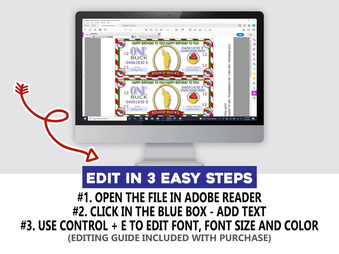Bishop Bucks Primary Birthday Gift LDS Primary Birthday | Etsy