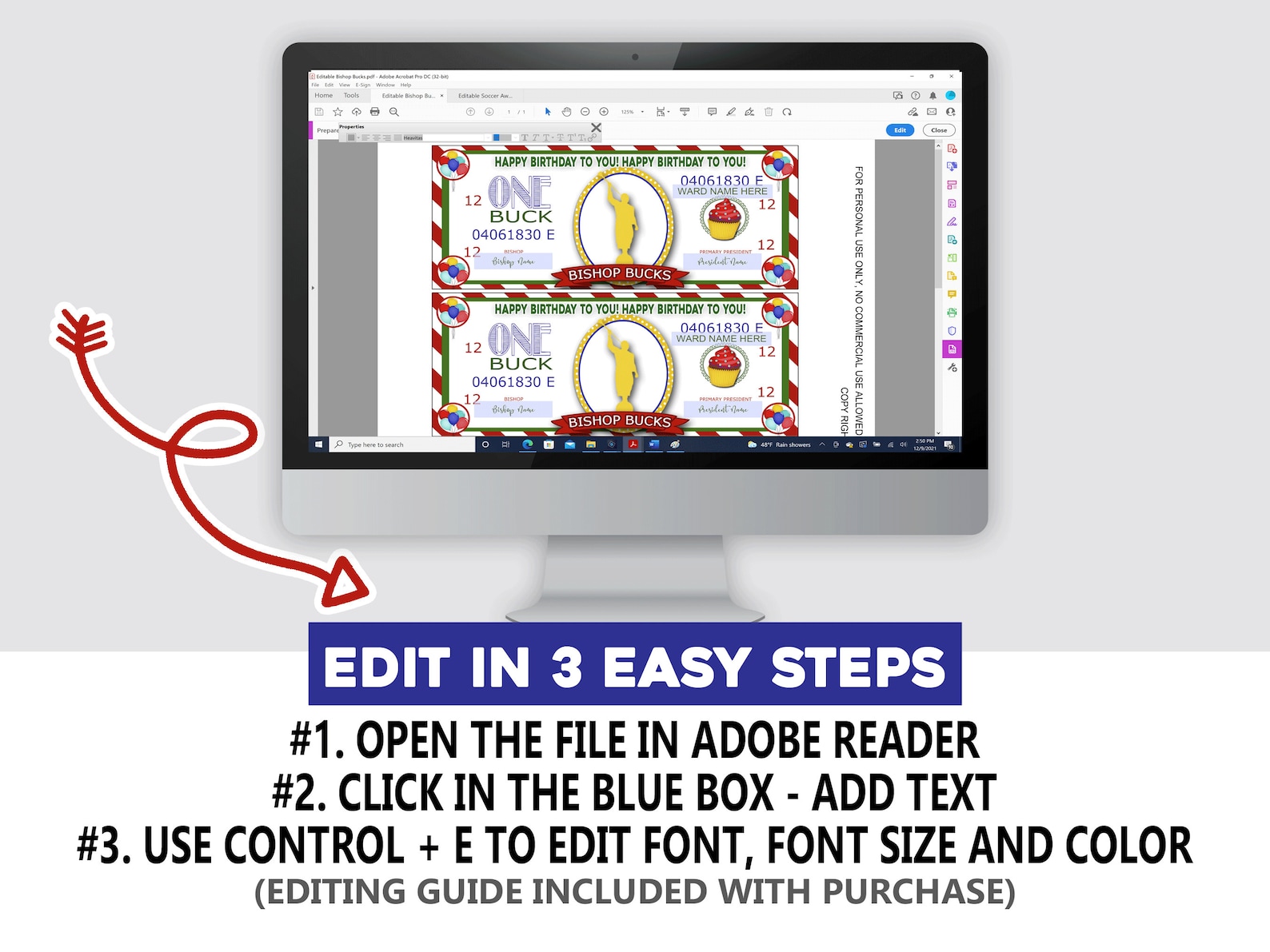 Bishop Bucks Primary Birthday Gift LDS Primary Birthday - Etsy