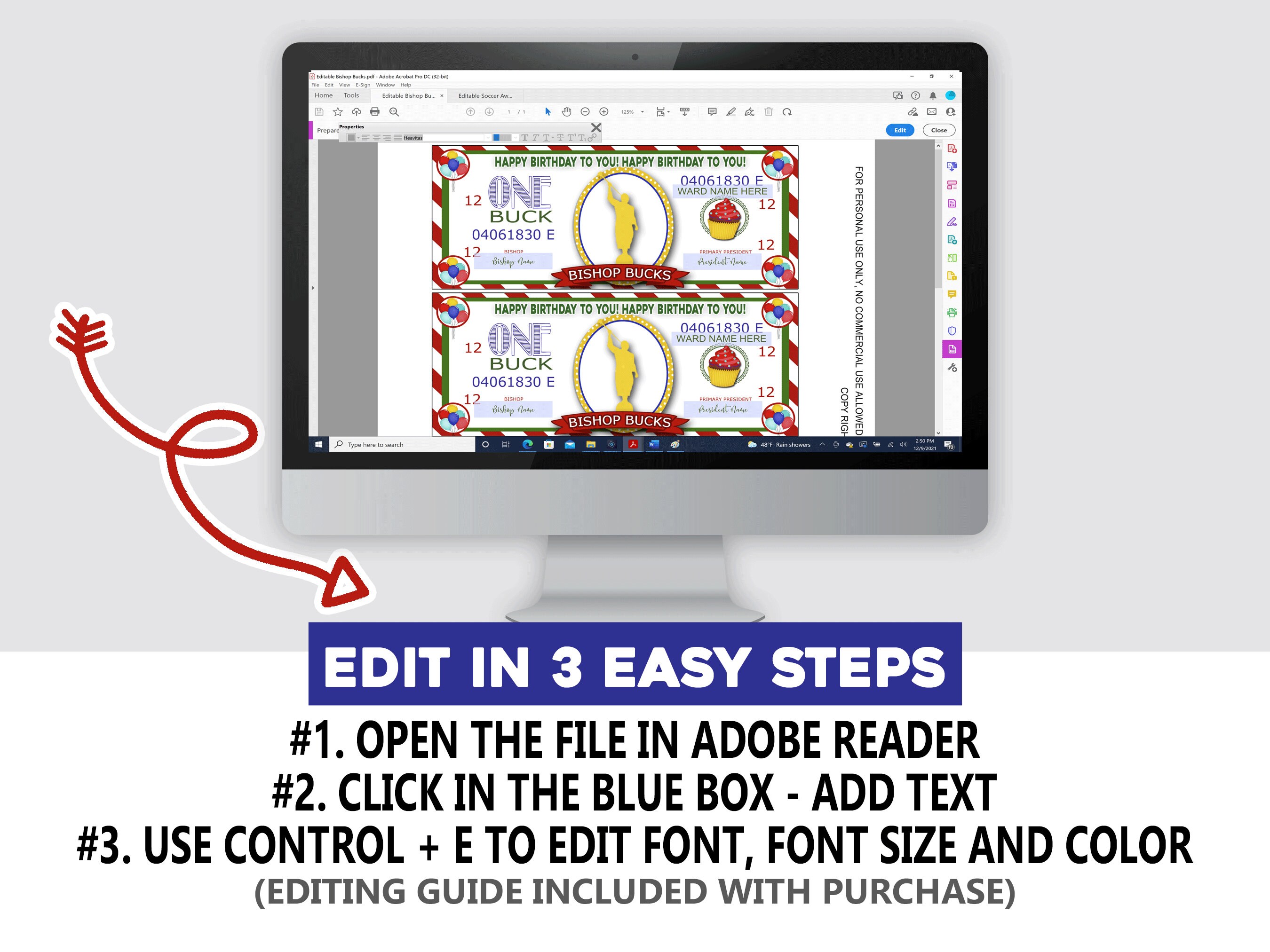 Bishop Bucks, Primary Birthday Gift, LDS Primary Birthday Gift, Primary ...
