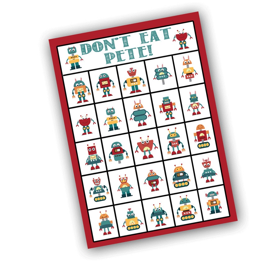 Robot Party Game Don't Eat Pete Group Game Robot - Etsy