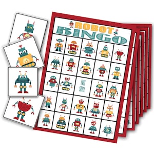 Robot Bingo and Don't Eat Pete Combo Pack, Robot Birthday Party Game ...