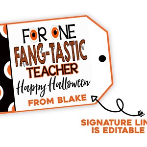 Halloween Treat Tag, Fangtastic, Non-candy Halloween, Printable ...
