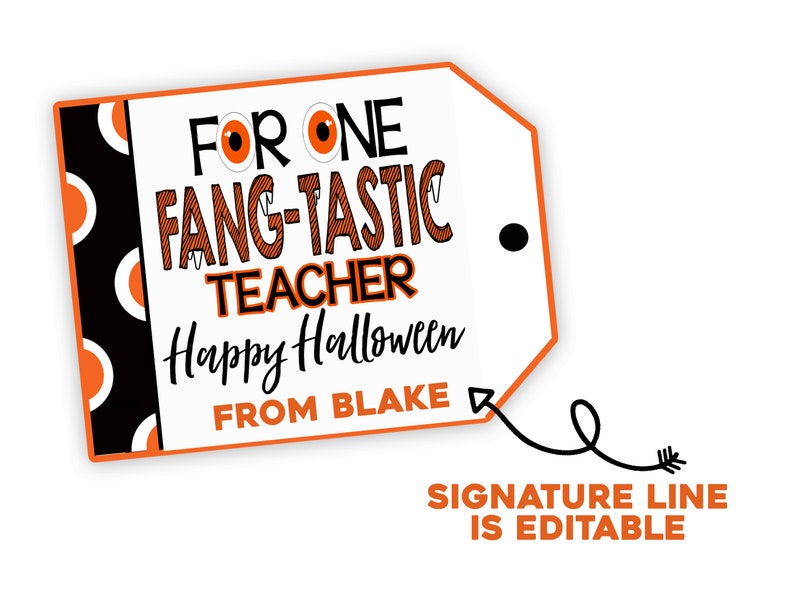 Halloween Treat Tag, Fangtastic, Non-candy Halloween, Printable ...