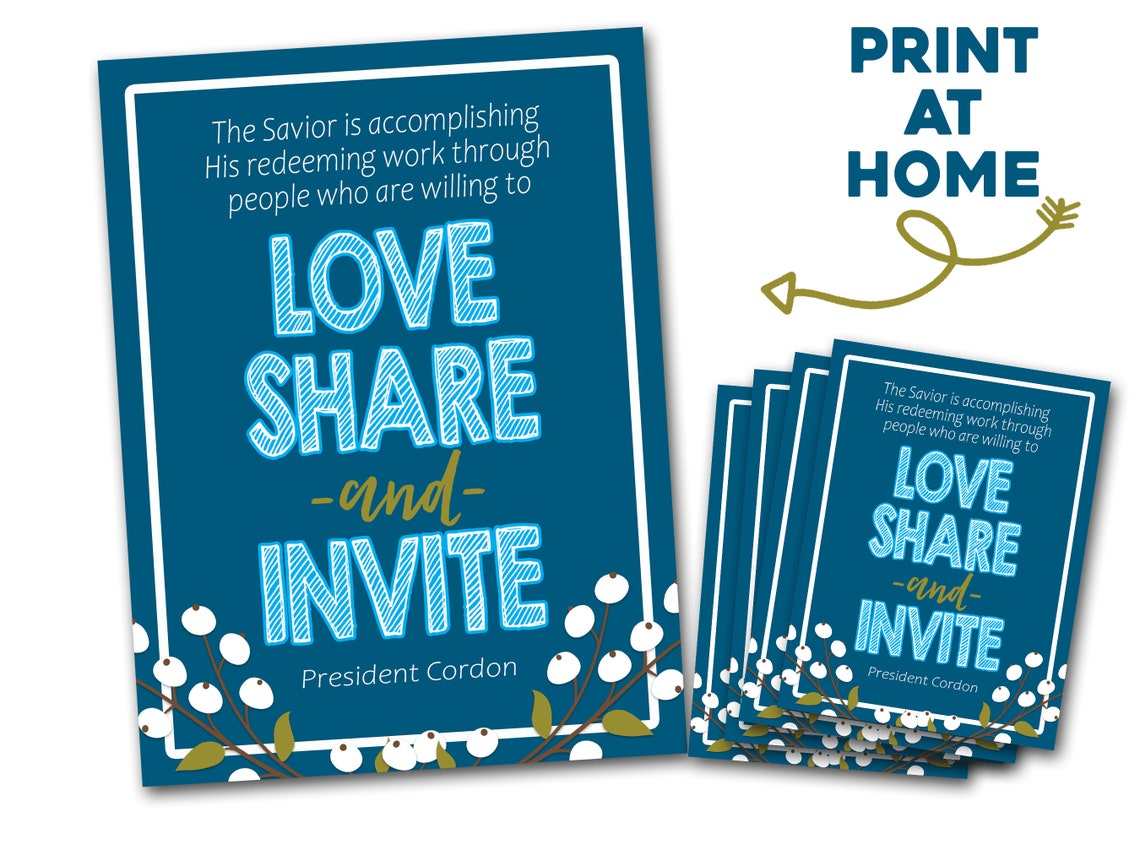 Love Share Invite LDS Handout, Relief Society Handout, Missionary Work ...