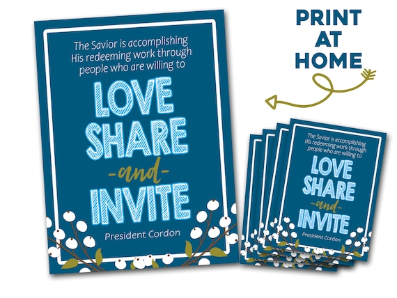 Love Share Invite LDS Handout Relief Society Handout - Etsy