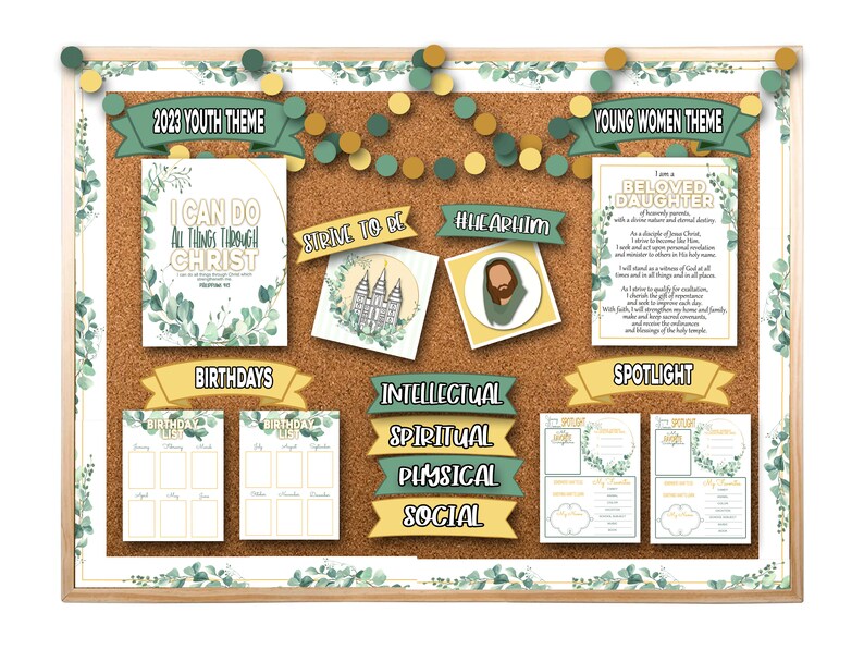 Young Women Bulletin Board Kit 2023 LDS Young Women Theme I - Etsy