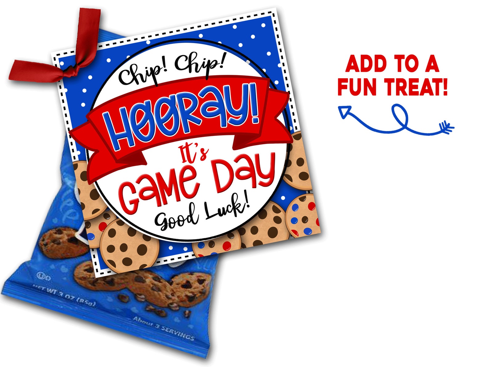 Game Day Treat Tag Chip Chip Hooray It's Game Day Sports - Etsy