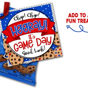 Game Day Treat Tag, Chip Chip Hooray It's Game Day, Sports Team Gift ...
