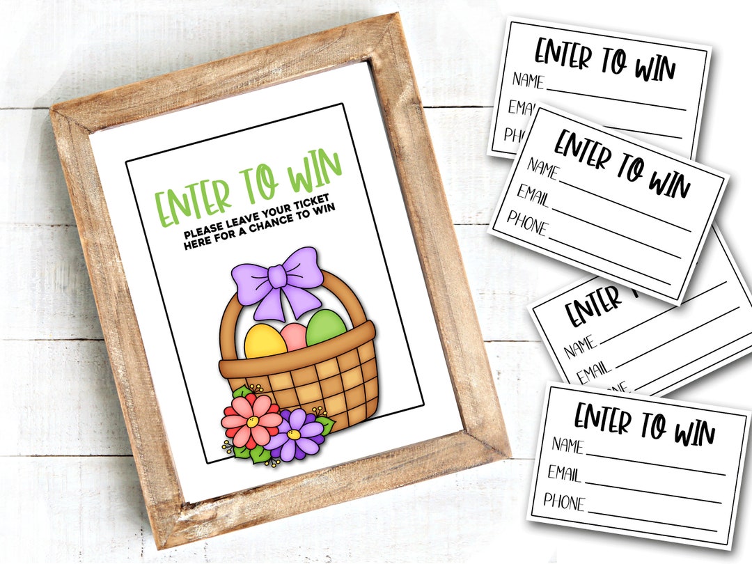 Enter to Win Tickets, Easter Raffle Ticket and Sign Kit, Easter ...