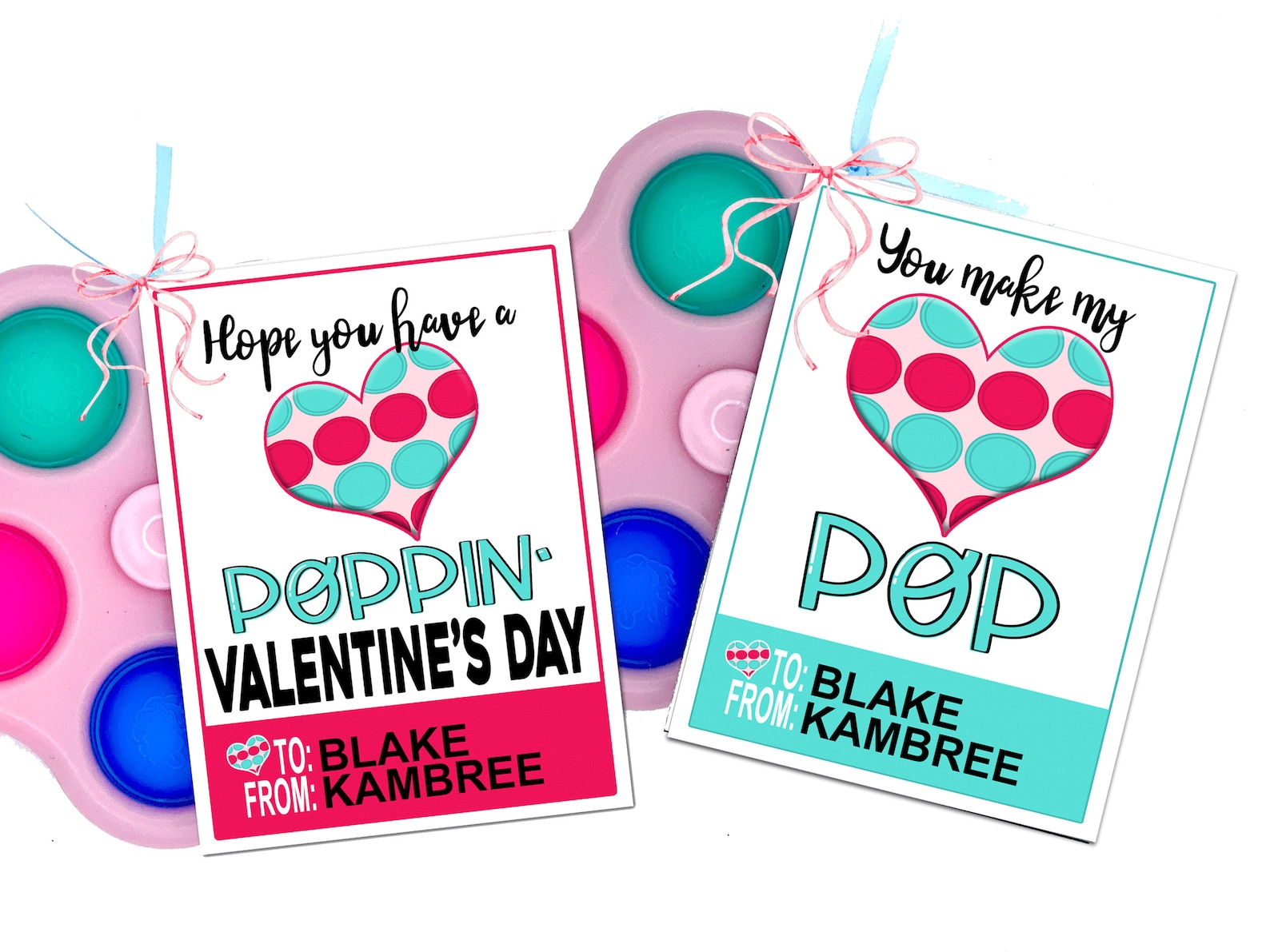 Pop Toy Valentine Card Fidget Toy Valentine Cards Kid's | Etsy