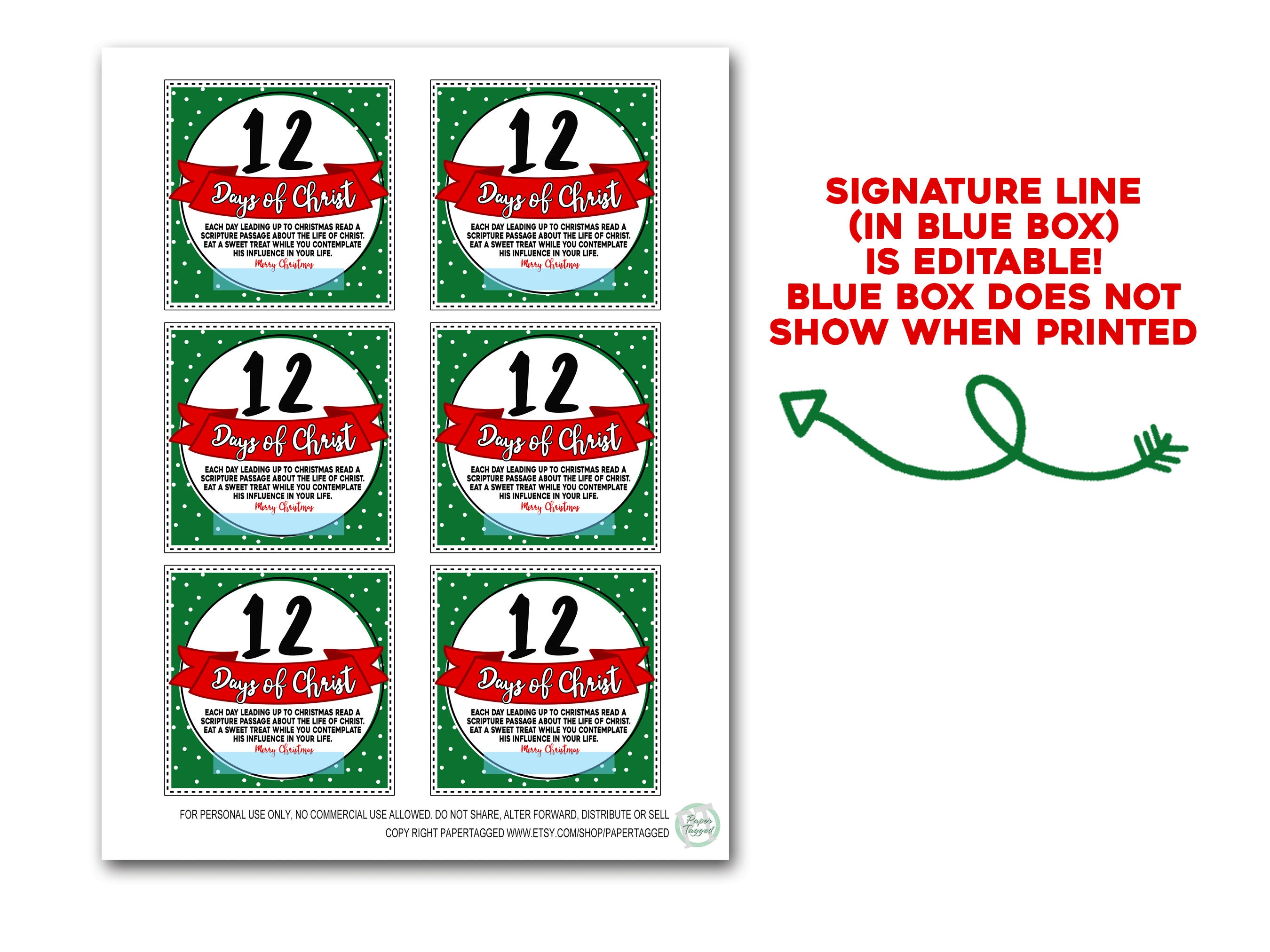 Missionary Advent Calendar, 12 Days of Christ Christmas Countdown ...