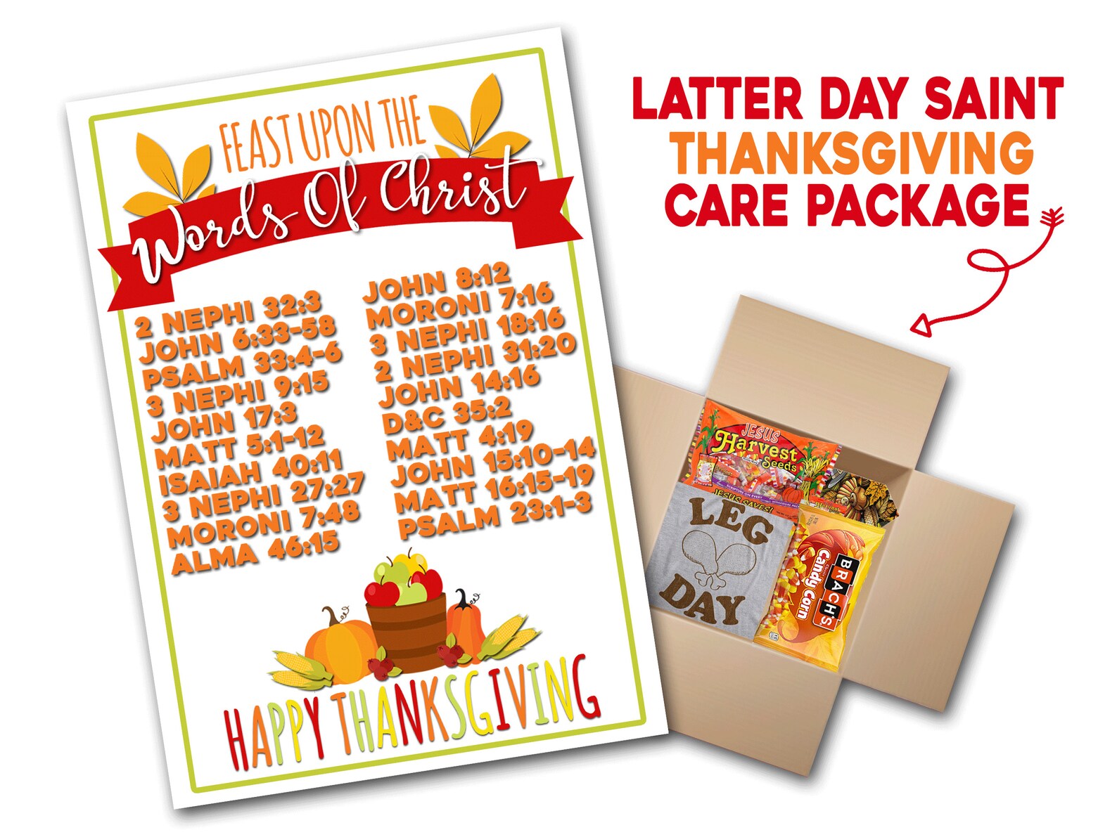 LDS Missionary Thanksgiving Package Printable Thanksgiving - Etsy