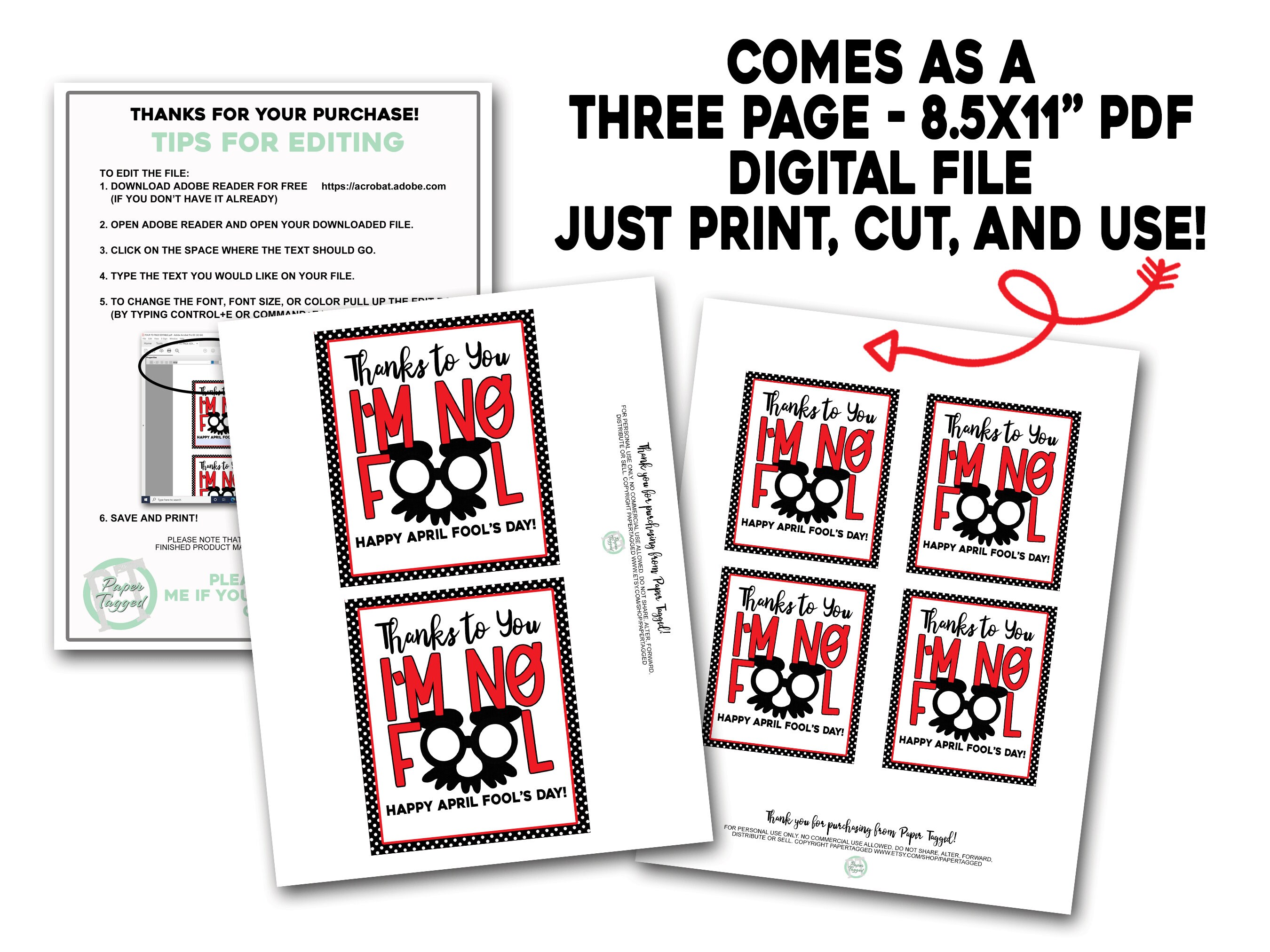 April Fools' Day Teacher Gift, Teacher Gift for April Fools, Thanks to ...