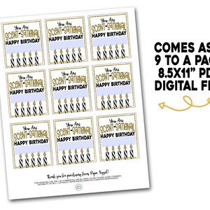 Candle Birthday Gift Tag, Printable Birthday Gift Tags, Gift Tag for ...