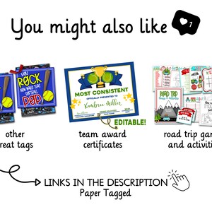 Tennis Treat Tag, Tennis Good Luck Favor Tag, Hope You Had A Ball ...