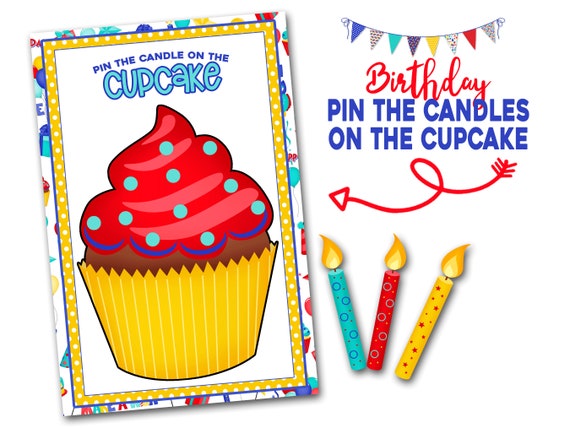 Birthday Party Game Pin the Candle on the Cake Printable - Etsy