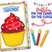 Birthday Party Game, Pin the Candle on the Cake, Printable Birthday ...