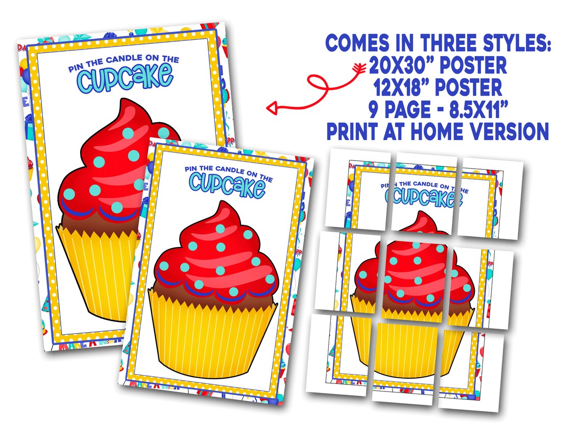Birthday Party Game Pin the Candle on the Cake Printable - Etsy