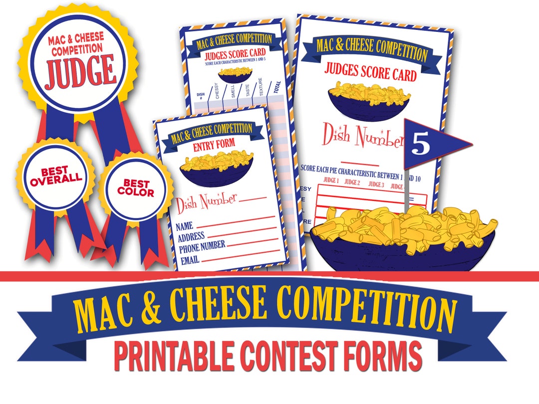 Mac and Cheese Competition Printable Forms, Macaroni and Cheese Forms ...