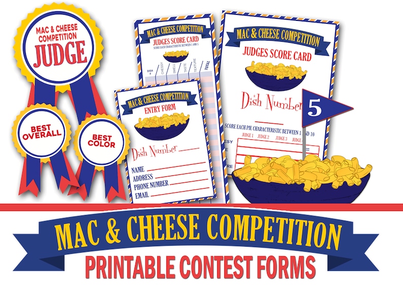 Mac and Cheese Competition Printable Forms, Macaroni and Cheese Forms ...