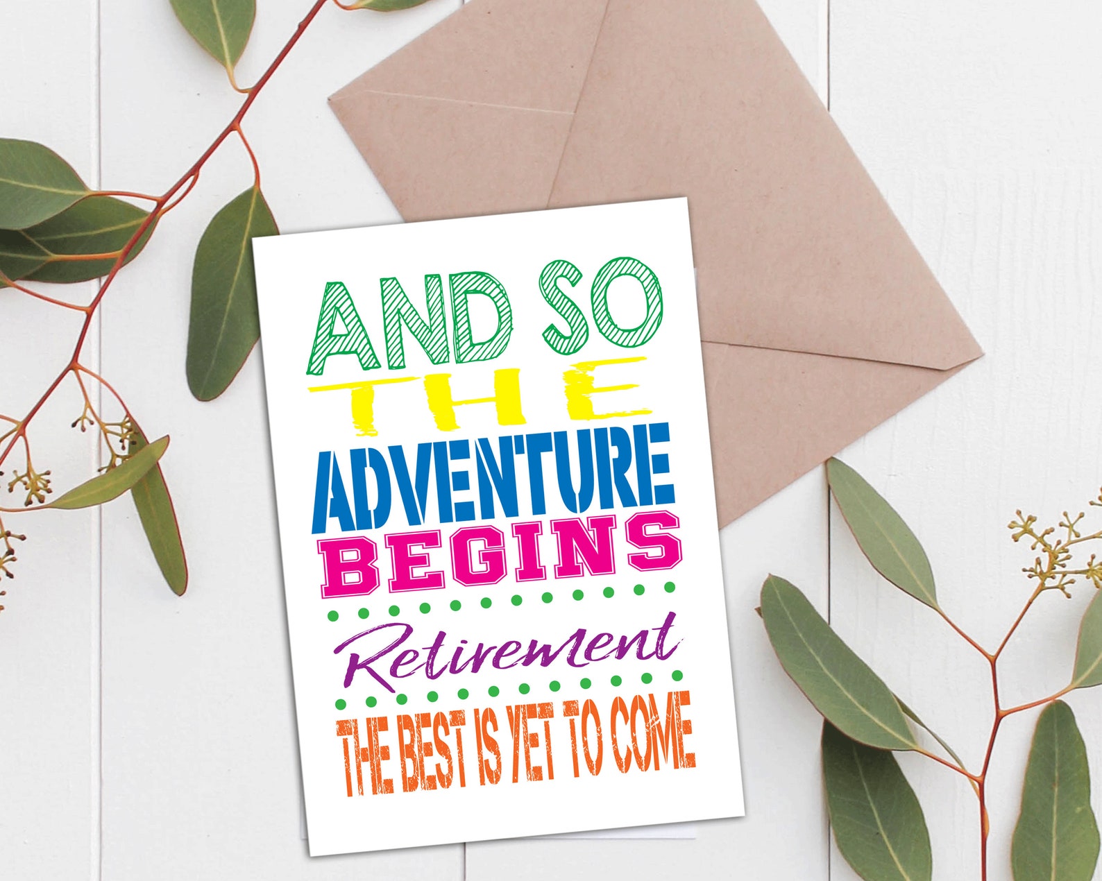 Retirement Card, Greeting Card, Printable Retirement Card, Colorful ...