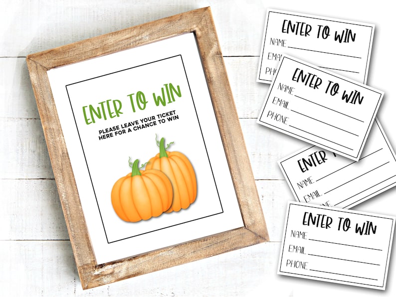 Enter to Win Tickets Fall Raffle Ticket and Sign Kit - Etsy