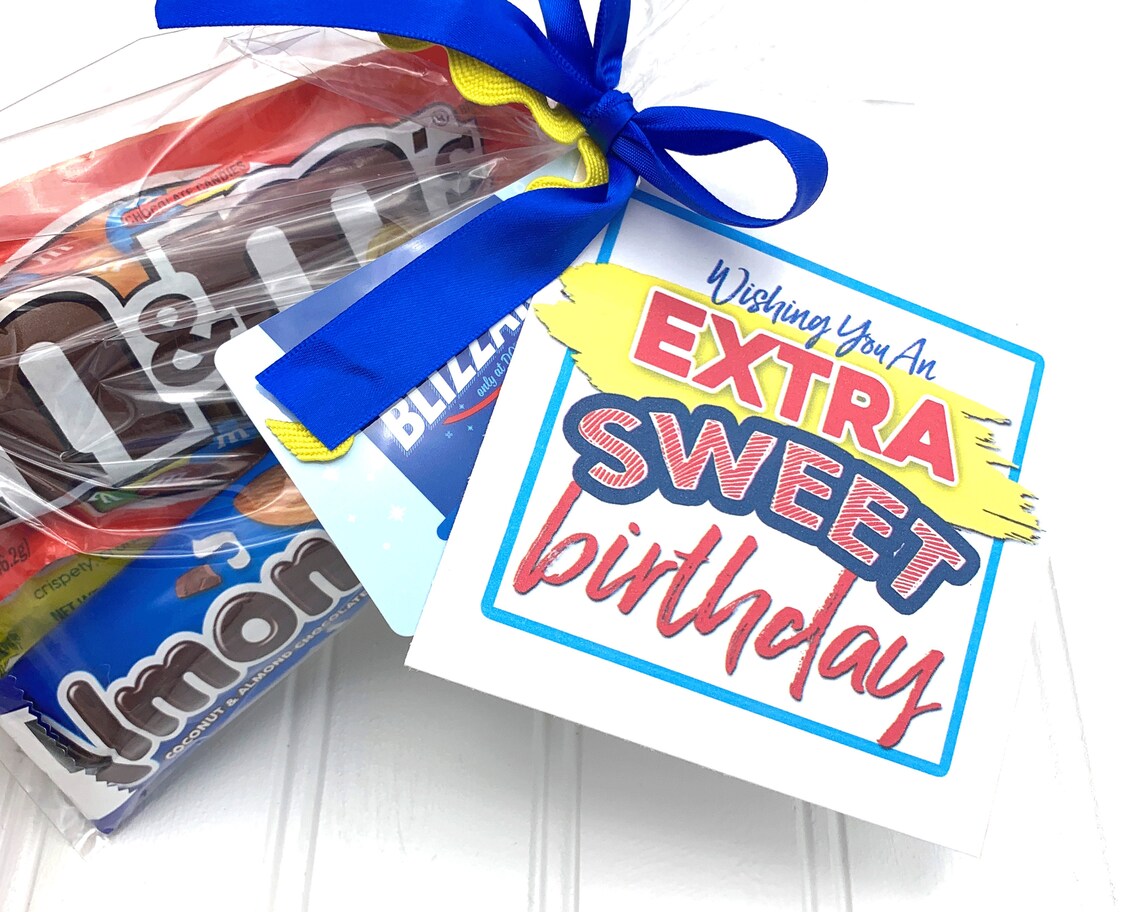 Birthday Gift Tag, Candy Bar Birthday Gift, Birthday Gift Idea, Teenage ...