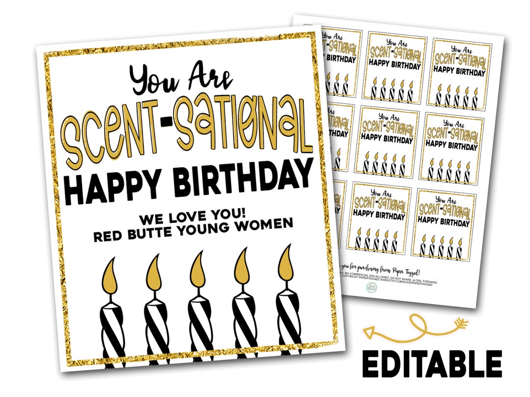 Candle Birthday Gift Tag, Printable Birthday Gift Tags, Gift Tag for ...